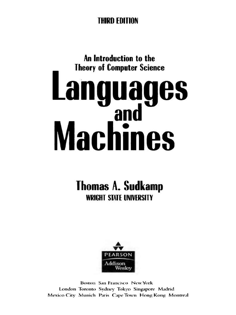 Languages and Machines-Thomas A Sudkamp-Tercer Edicion | PDF