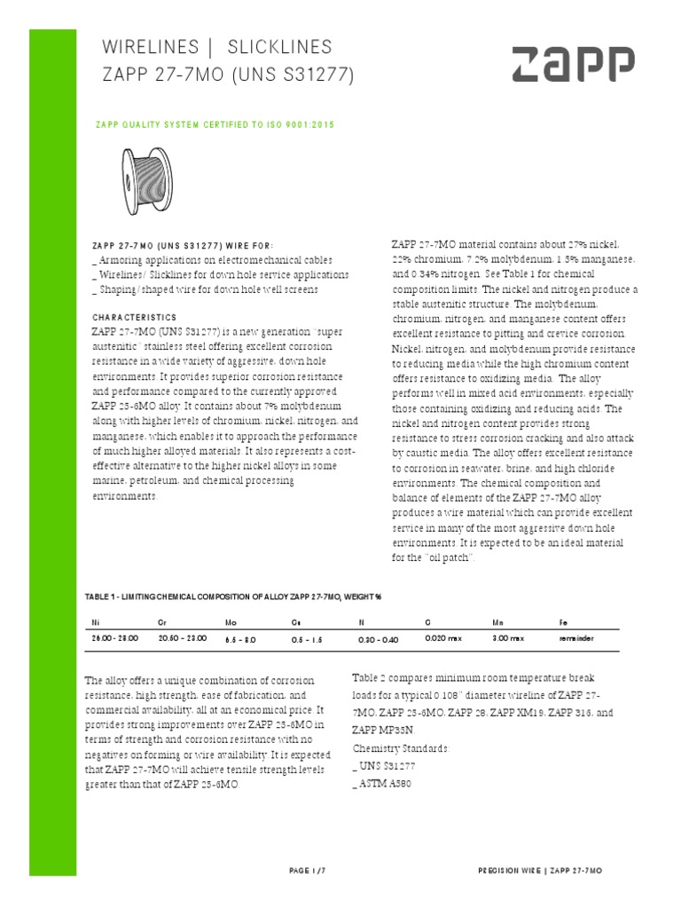 Zapp 27-7Mo US format | PDF
