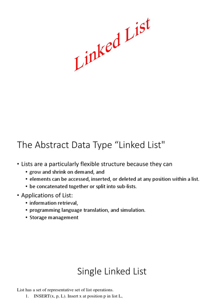 Lecture 2 & 3 Single-Linked List | PDF | Algorithms And Data Structures ... Lecture 2 & 3 Single-Linked List | PDF | Algorithms And Data Structures ...