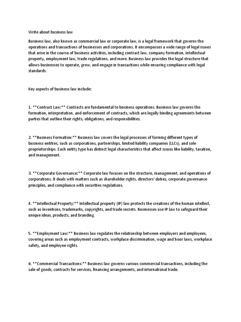 Business Law Notes | PDF