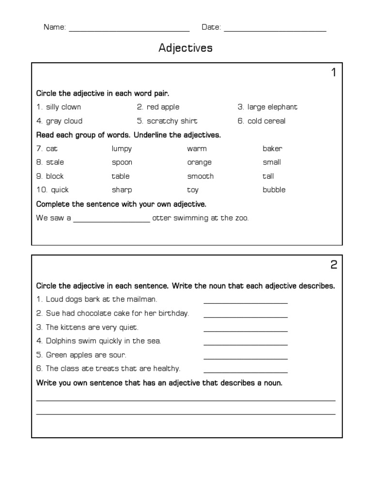 Adjectives Exercises | PDF | Adjective