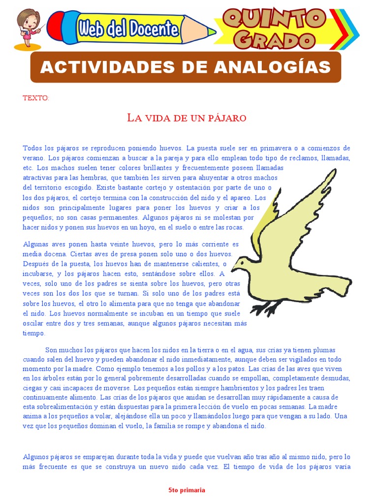 Analogías-para-Quinto-Grado-de-Primaria (1) Tarea de Estra para ...