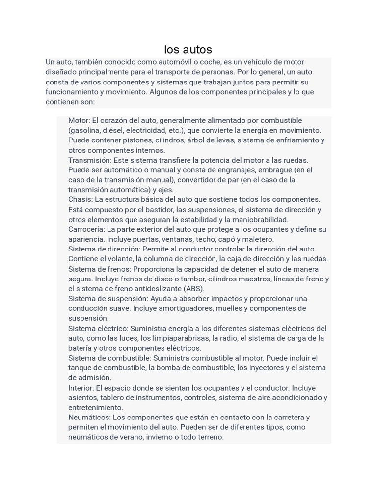 Autos | PDF | Coche | Direccion