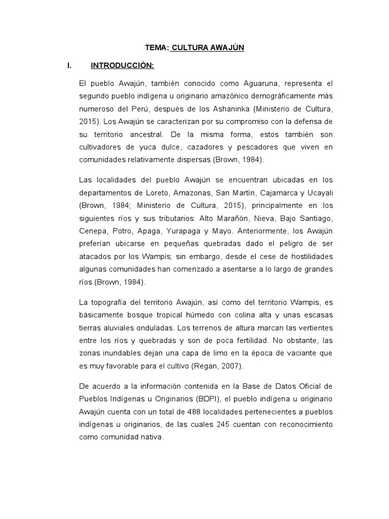 Cultura Awajún 1 | PDF