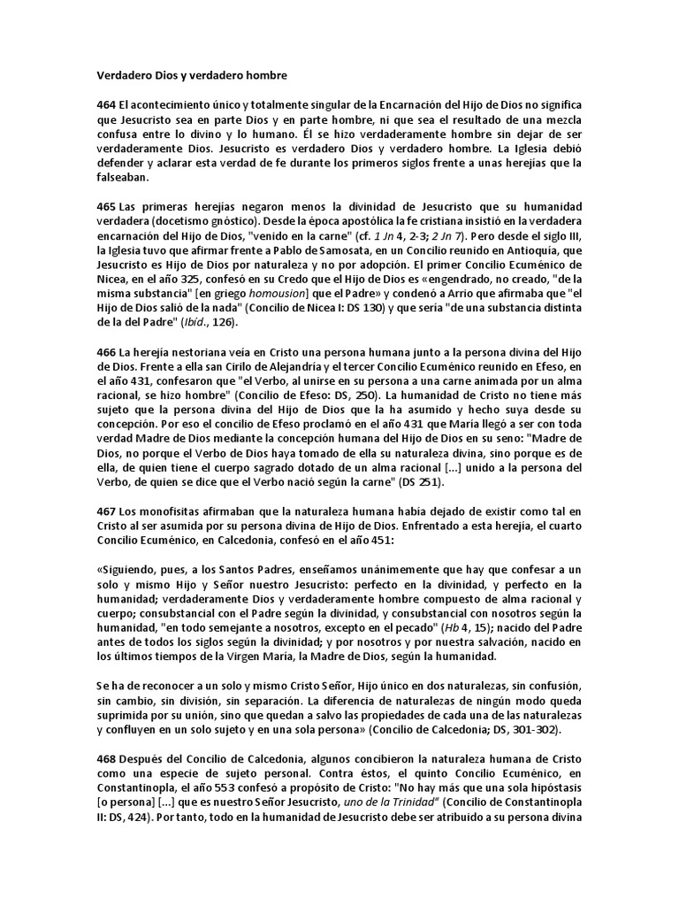 Verdadero Dios y Verdadero Hombre | PDF