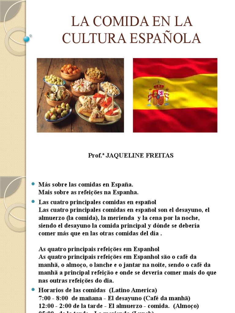 Cultura E Alimentos Em Espanhol Pdf Cena Almuerzo