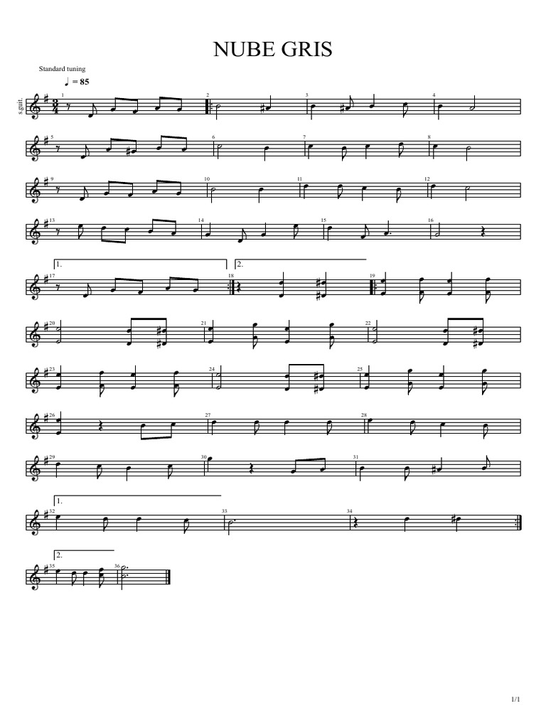 NUBE GRIS Partitura | PDF