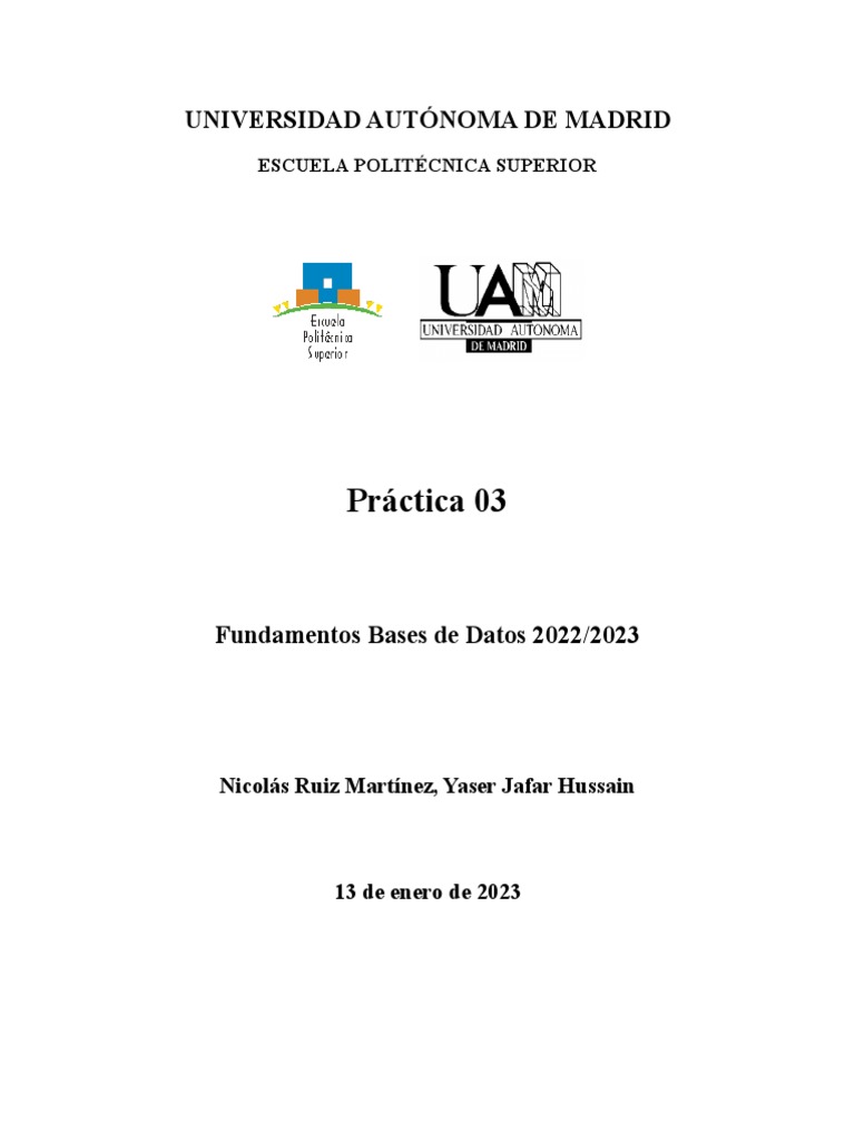 Memoria p3 | PDF | Archivo de computadora | Bases de datos