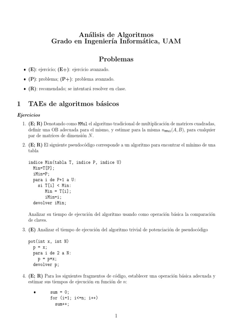 probsAnalAlg 2021 | PDF | Algoritmos | Matemáticas Aplicadas