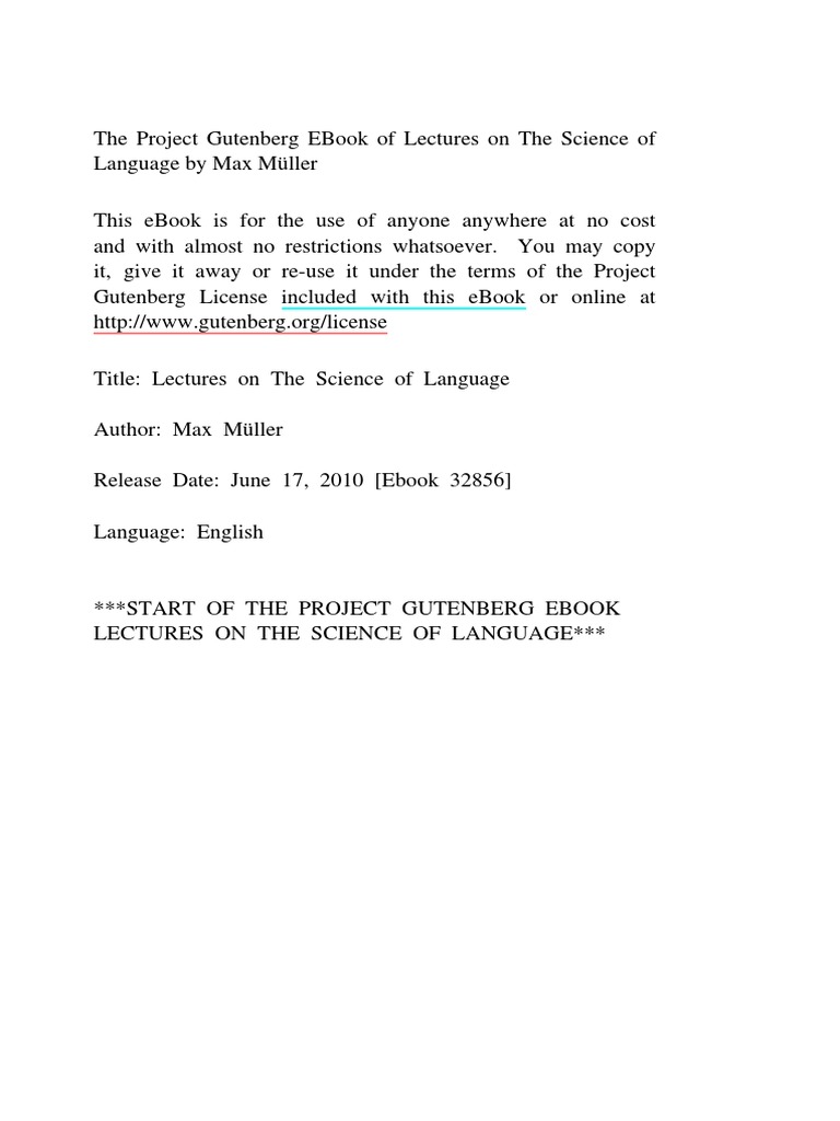 Max Muller The Science of Language | PDF | Science | Classics