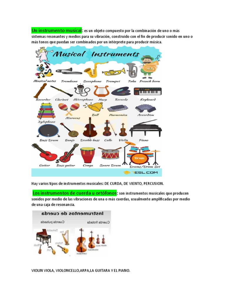 Tipos de Instrumentos Musicales | PDF