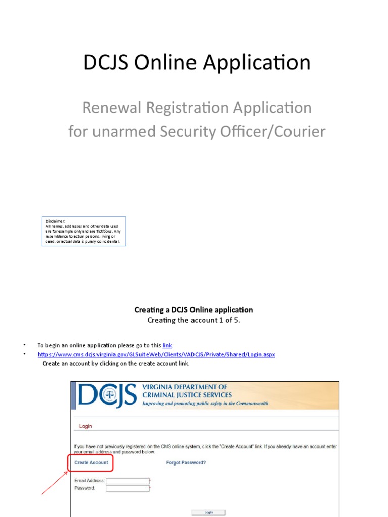 Tutorial Creating Dcjs Renewal Online Application | PDF