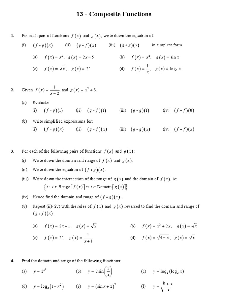 13 Composite Functions Pdf