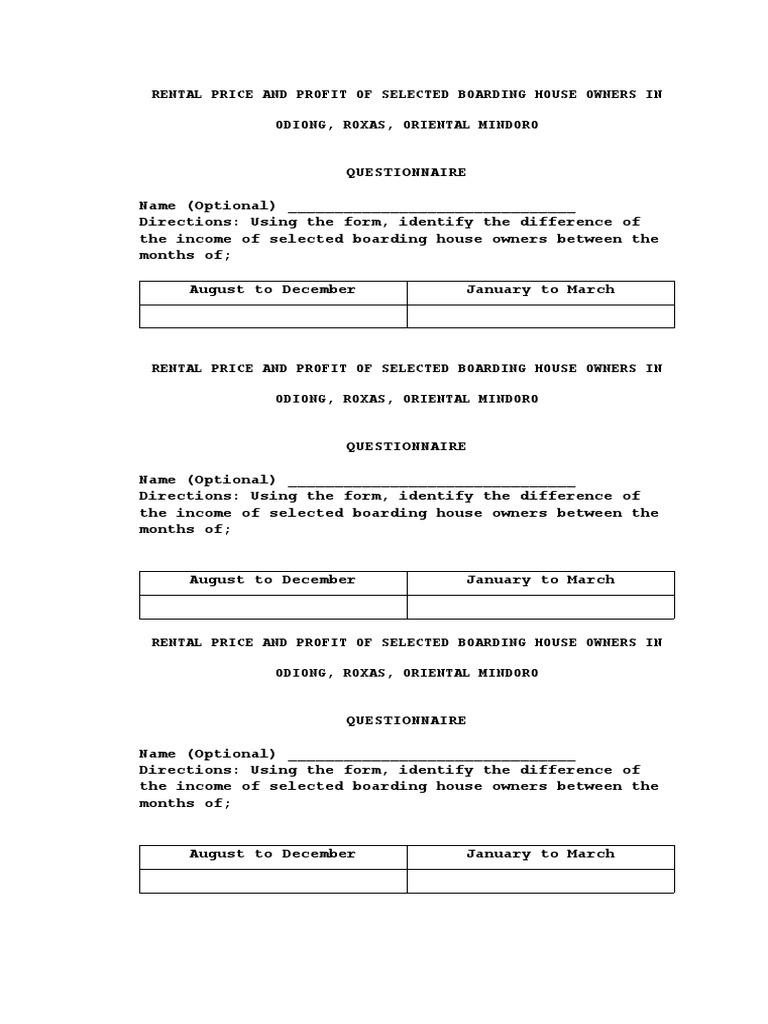 PR3 Group 3 Questionnaire | PDF | Economies | Business