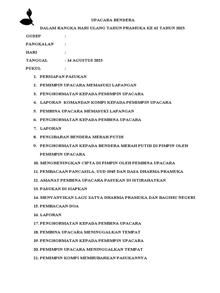 Susunan Upacara Hari Pramuka Pdf