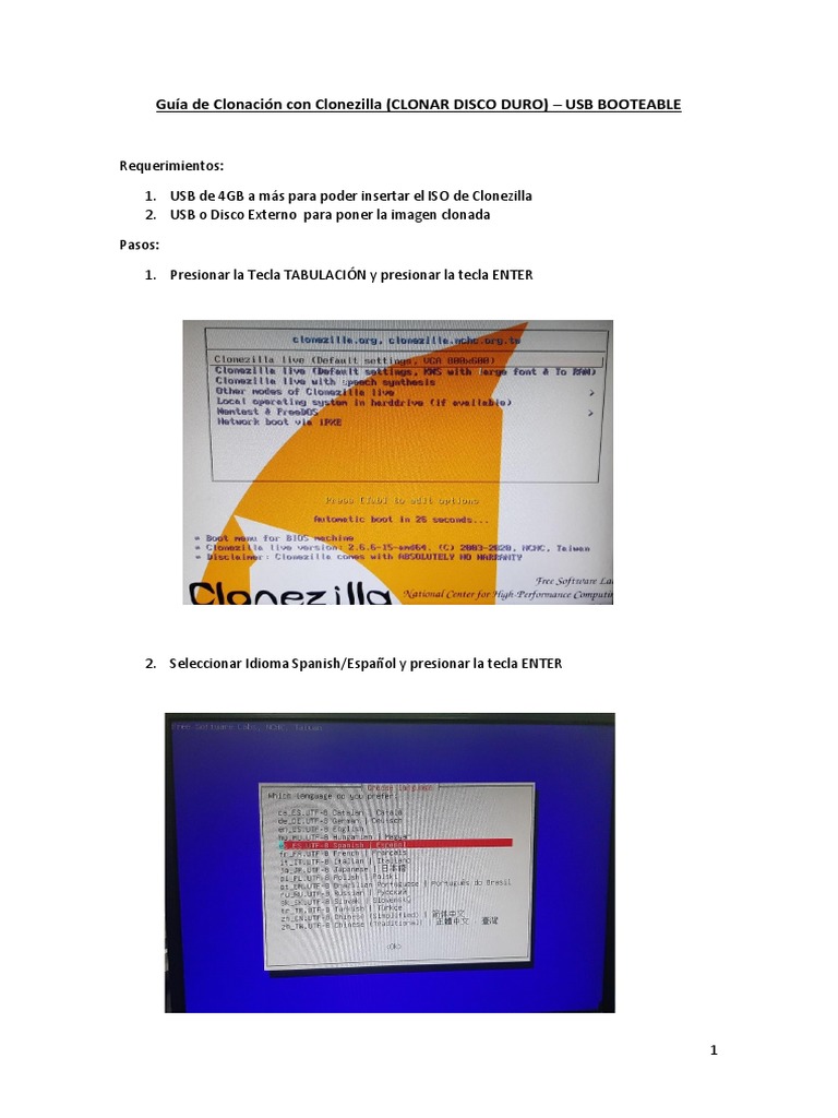 Guía de Clonación Con Clonezilla | PDF