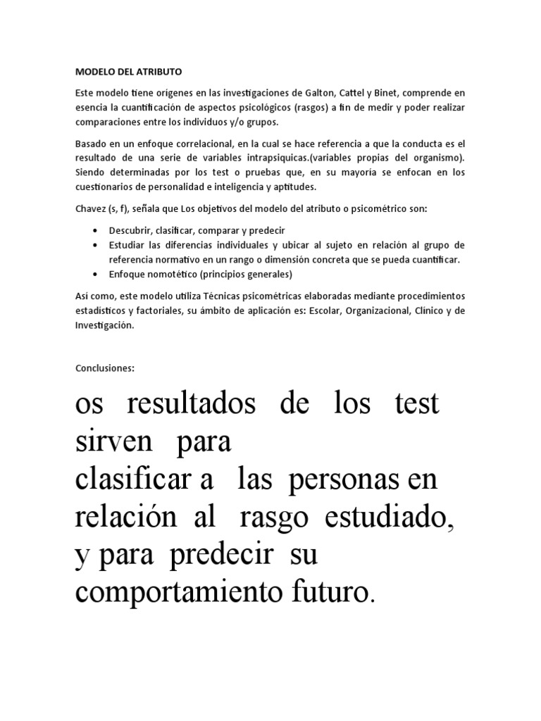 Modelo Del Atributo | PDF | Relaciones personales, crianza y desarrollo personal | Ciencia y ...