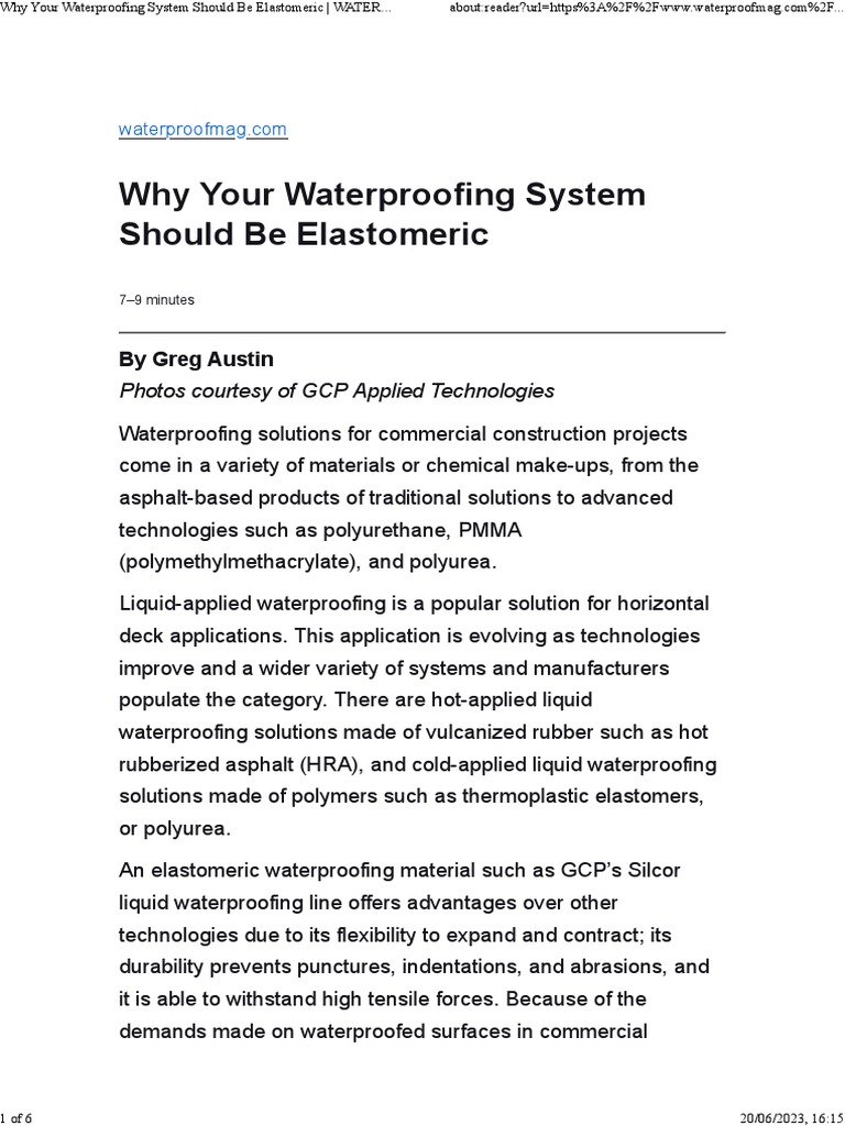Why Your Waterproofing System Should Be Elastomeric WATERPROOF ...