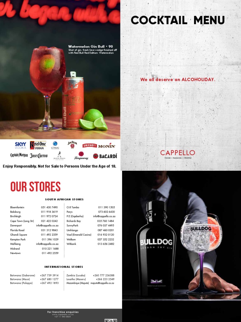 Cappello Cocktail Menu Digital | PDF