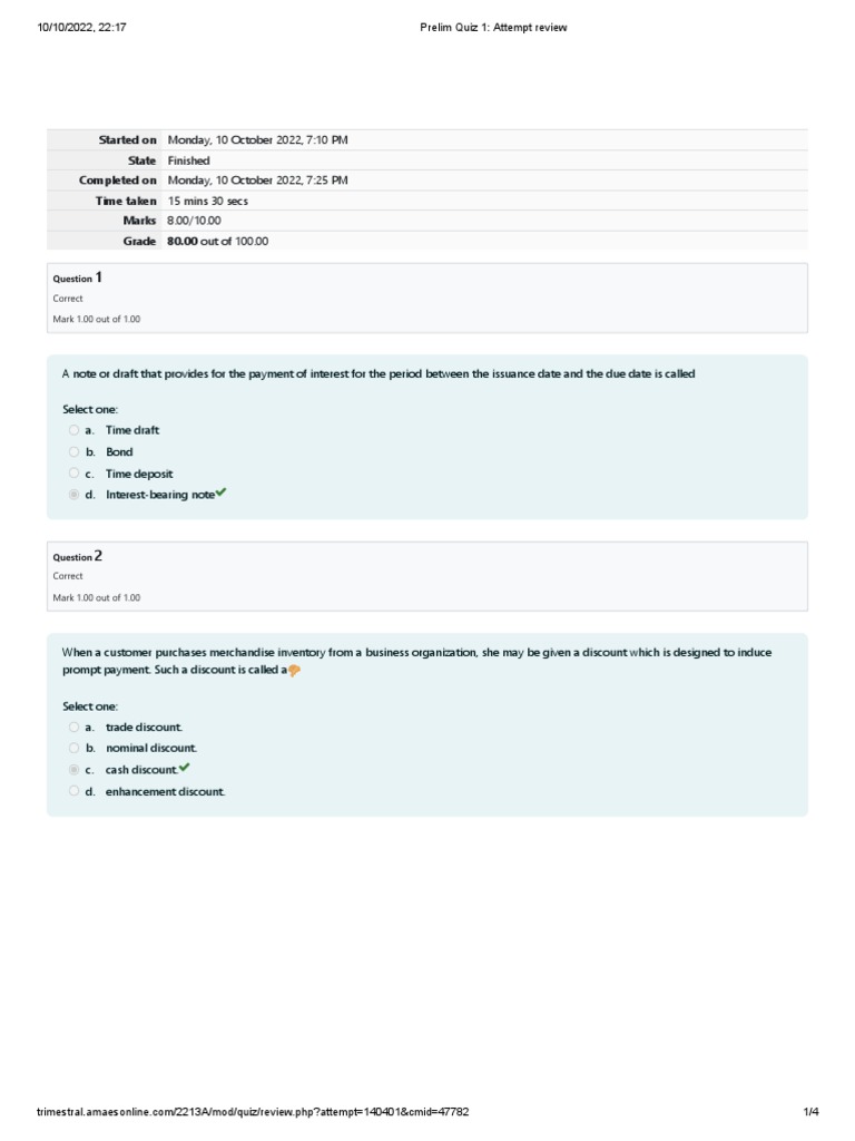 ACTG6497 - Prelim Quiz 1 - Attempt Review | PDF