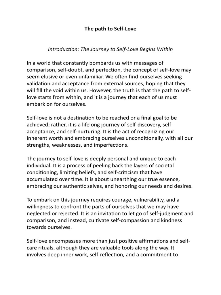 The Path To Self-Love | PDF