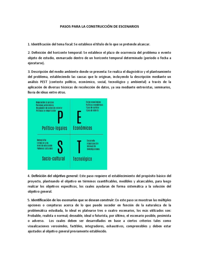 Pasos para Construir Escenarios Estratégicos | PDF
