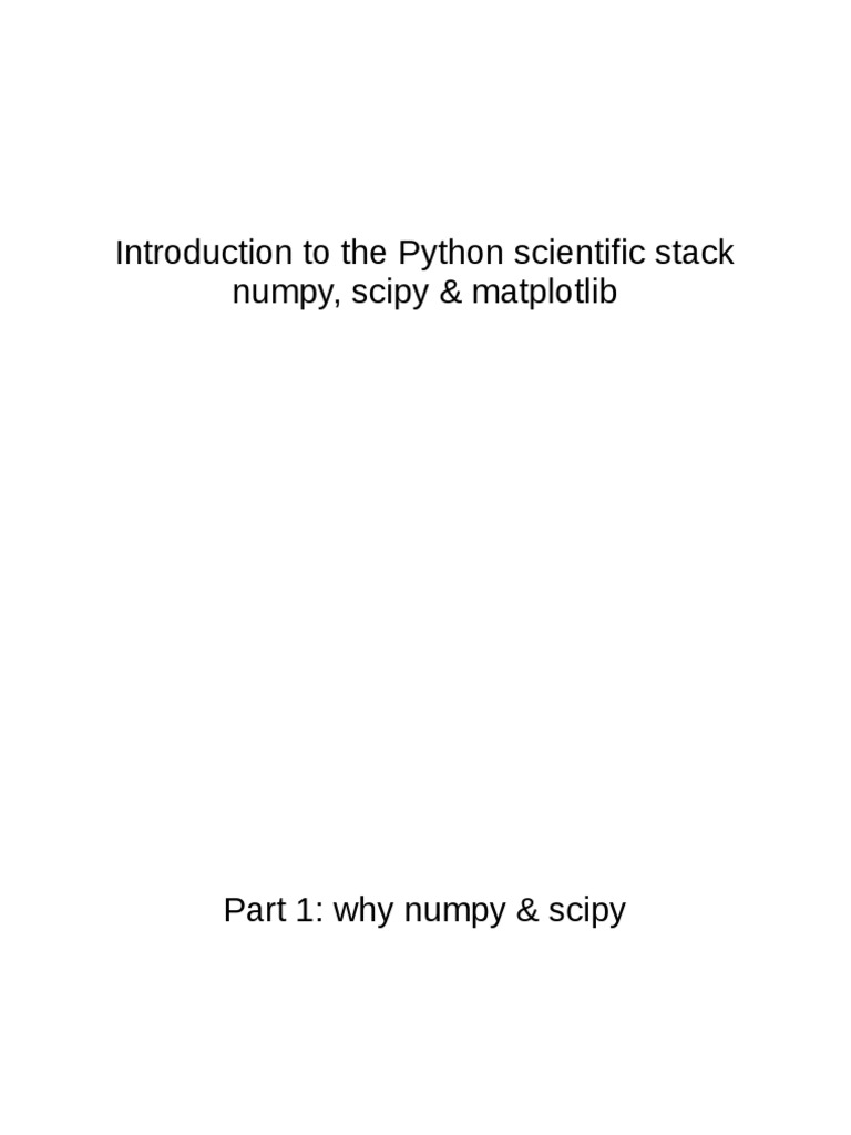 01 - Scipy Intro (Slides) | PDF