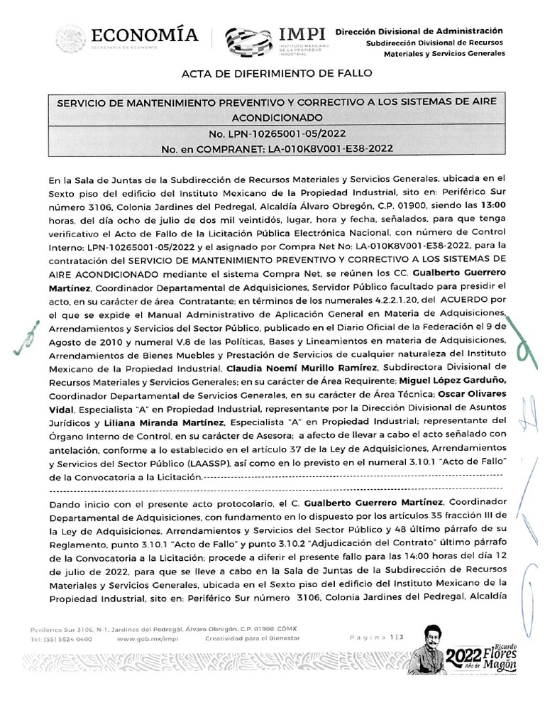 acta dif fallo | PDF