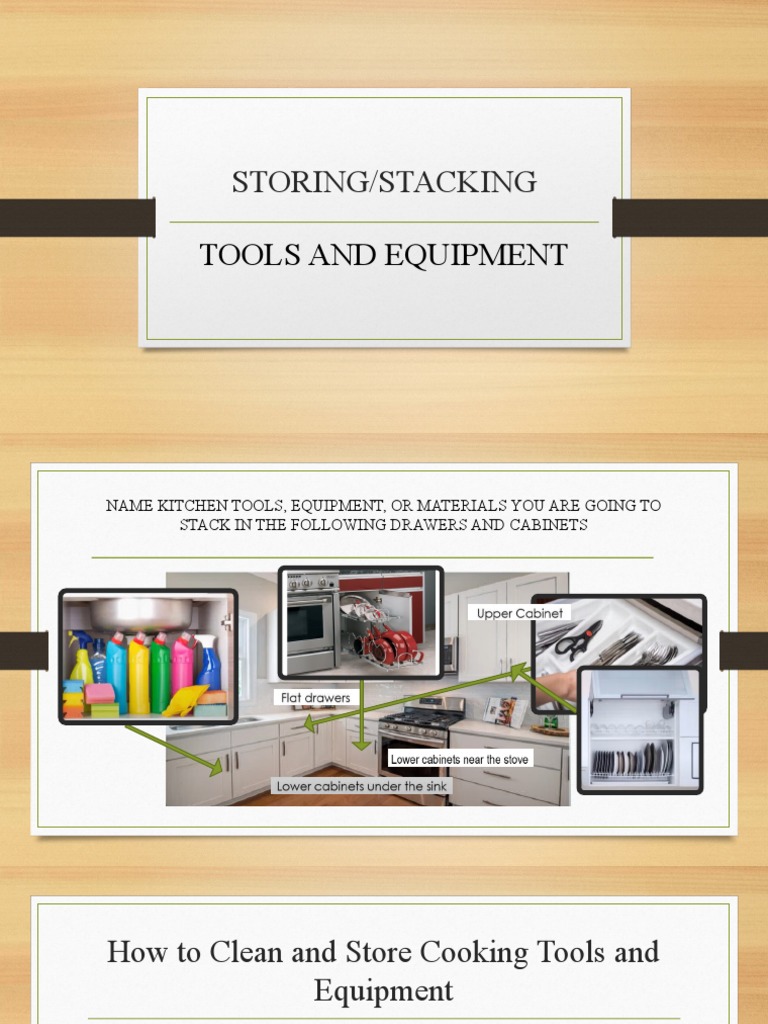 Ama Cook Module 3 Storing and Stacking Tools and Equipment | PDF ...