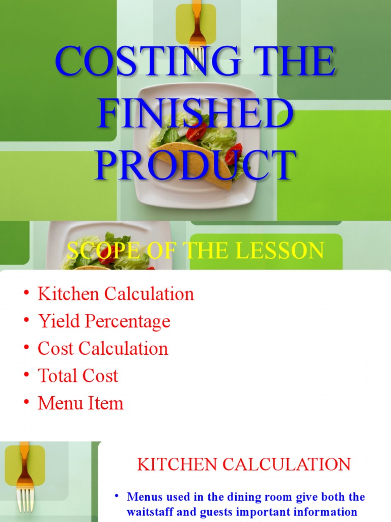 Kitchen Costing and Yield Calculations | PDF | Cooking, Food & Wine