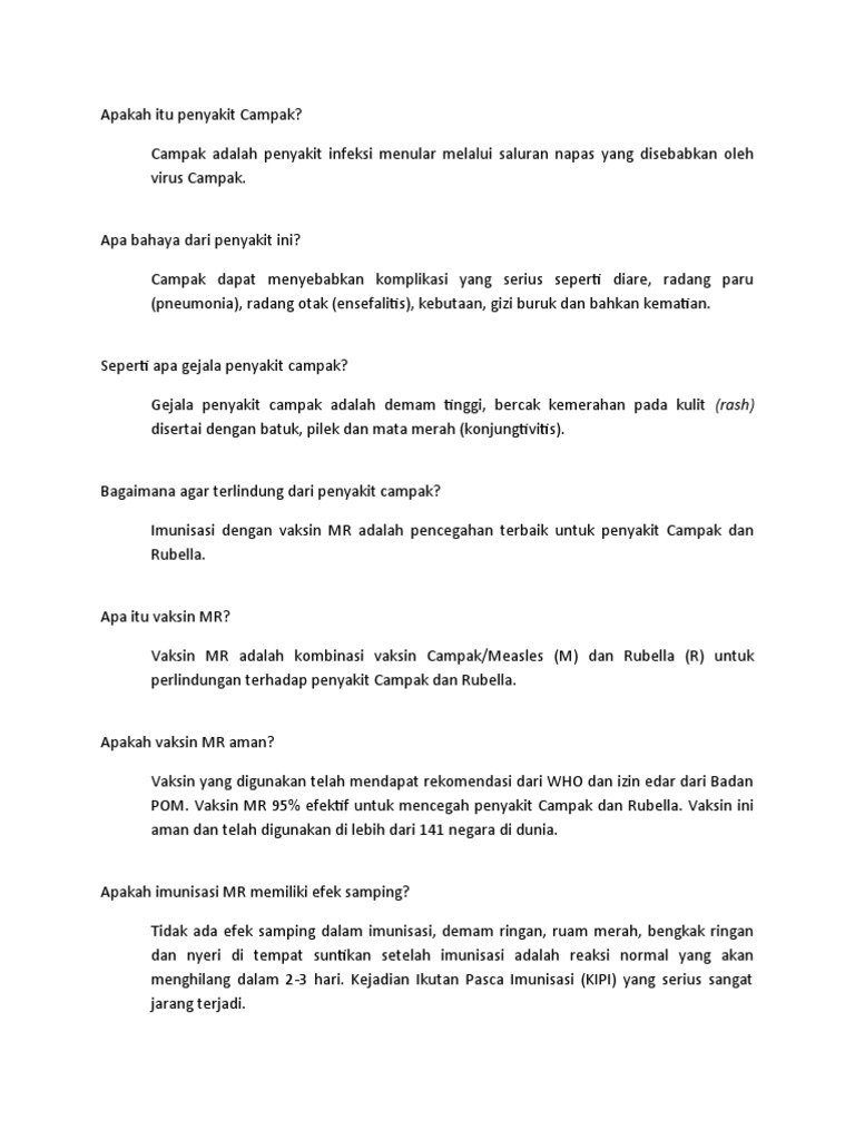 Apakah Itu Penyakit Campak | PDF