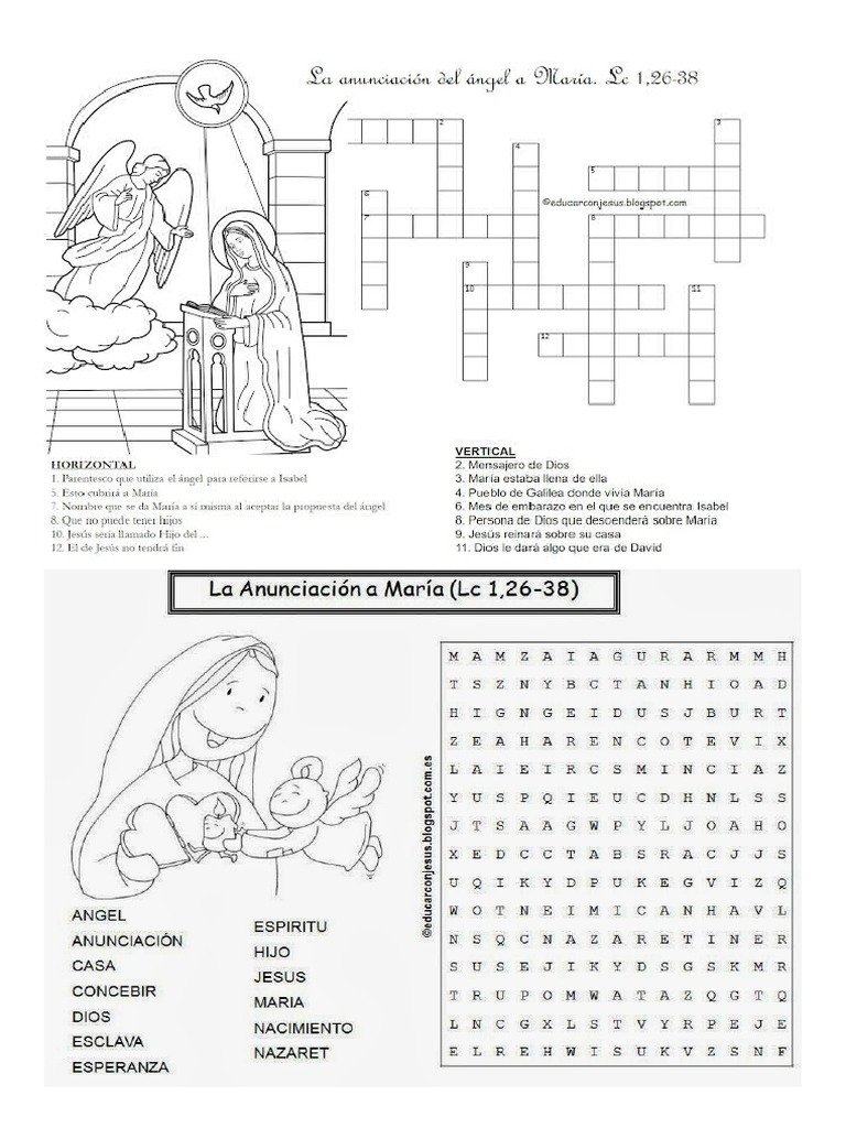 Actividades sobre María y Jesús para niños | PDF | Jesús | María, madre ...