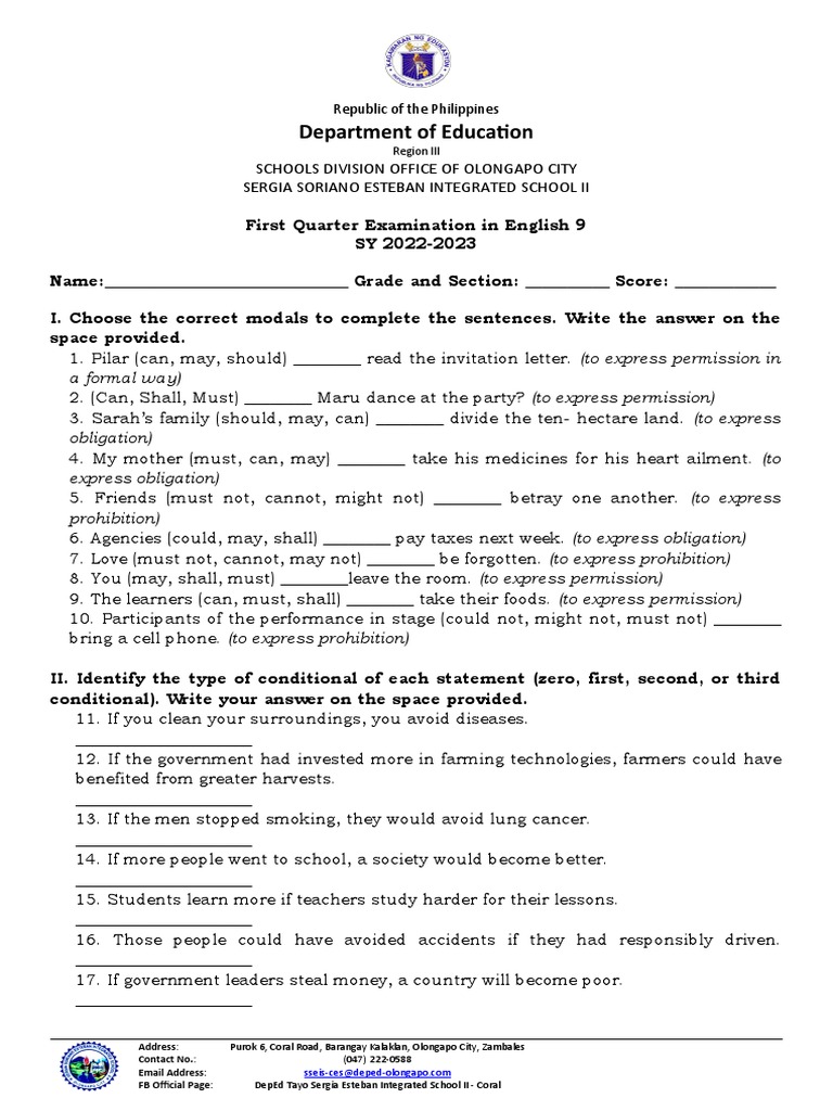9english Q1 Summative Test S.y.2022 2023 | PDF | Language Arts & Discipline