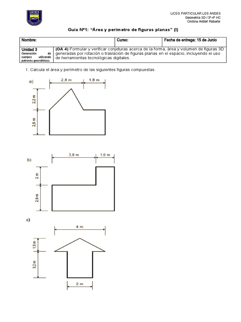 Solution Perimetros Y Areas De Figuras Planas 1 Studypool - Coronatodays
