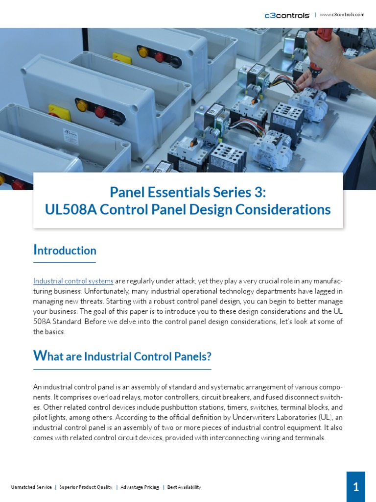 C3controls Panel Essentials Series 3 UL508A Control Panel Design ...