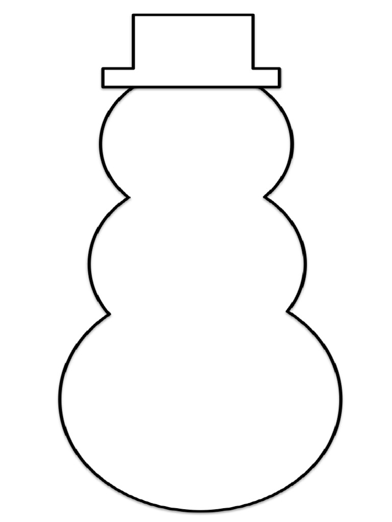 SnowmanOutlineTemplateforaCraftFreebie 1 | PDF
