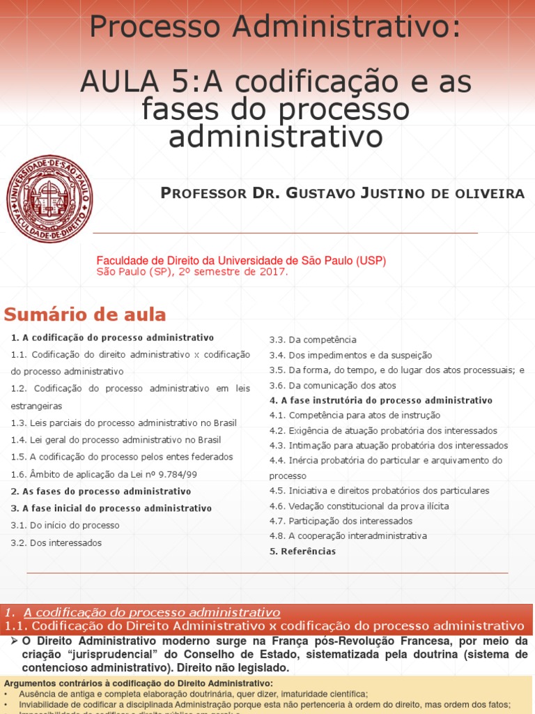 Fases e Codificação do Processo Administrativo | PDF | Direito