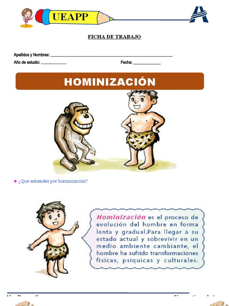 Ficha Hominización | PDF