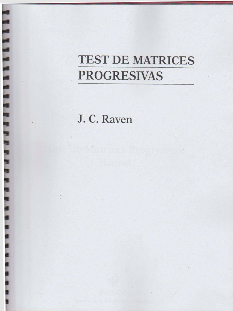 Manual de Matrices Raven Libre2 | PDF