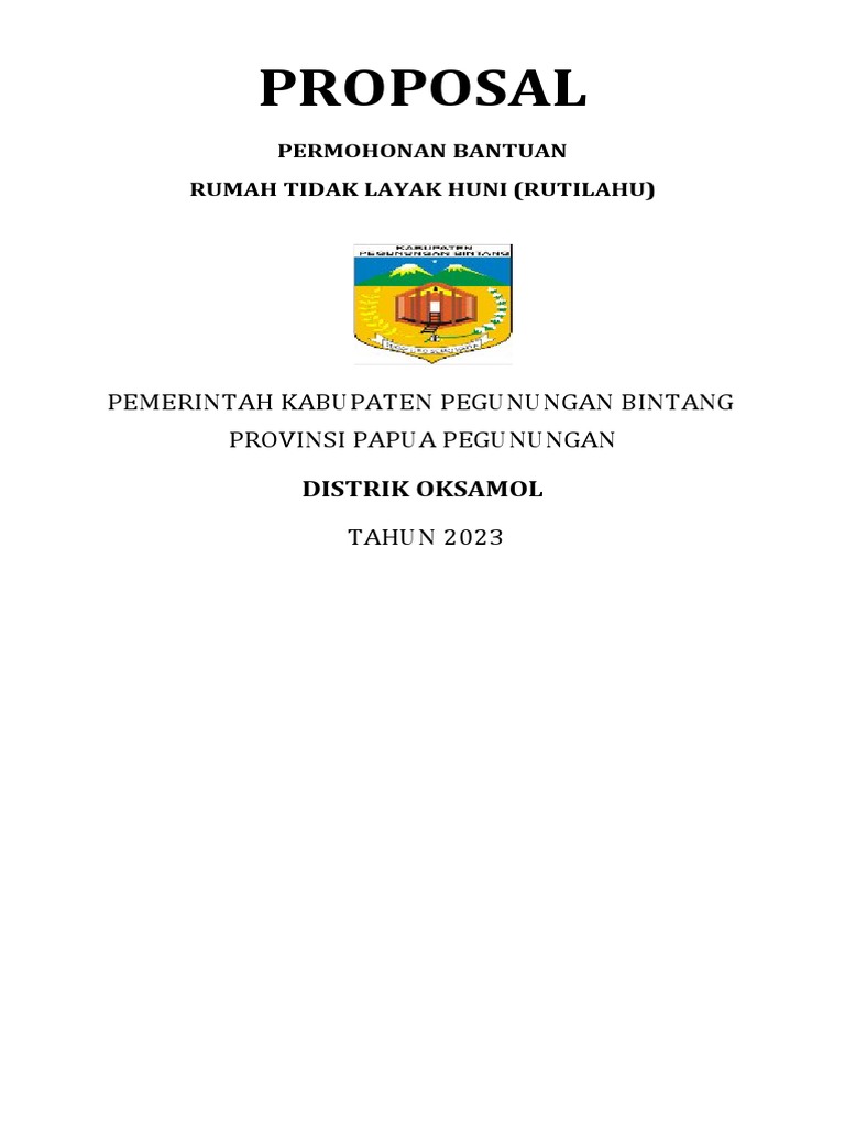 Proposal Rumah Layak Huni Dis OKSAMOL | PDF