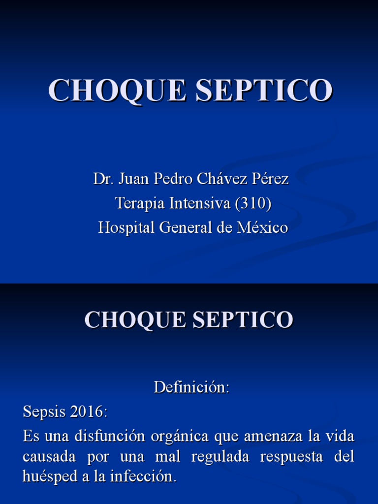 Choque Séptico: Definiciones y Epidemiología | PDF | Septicemia ...