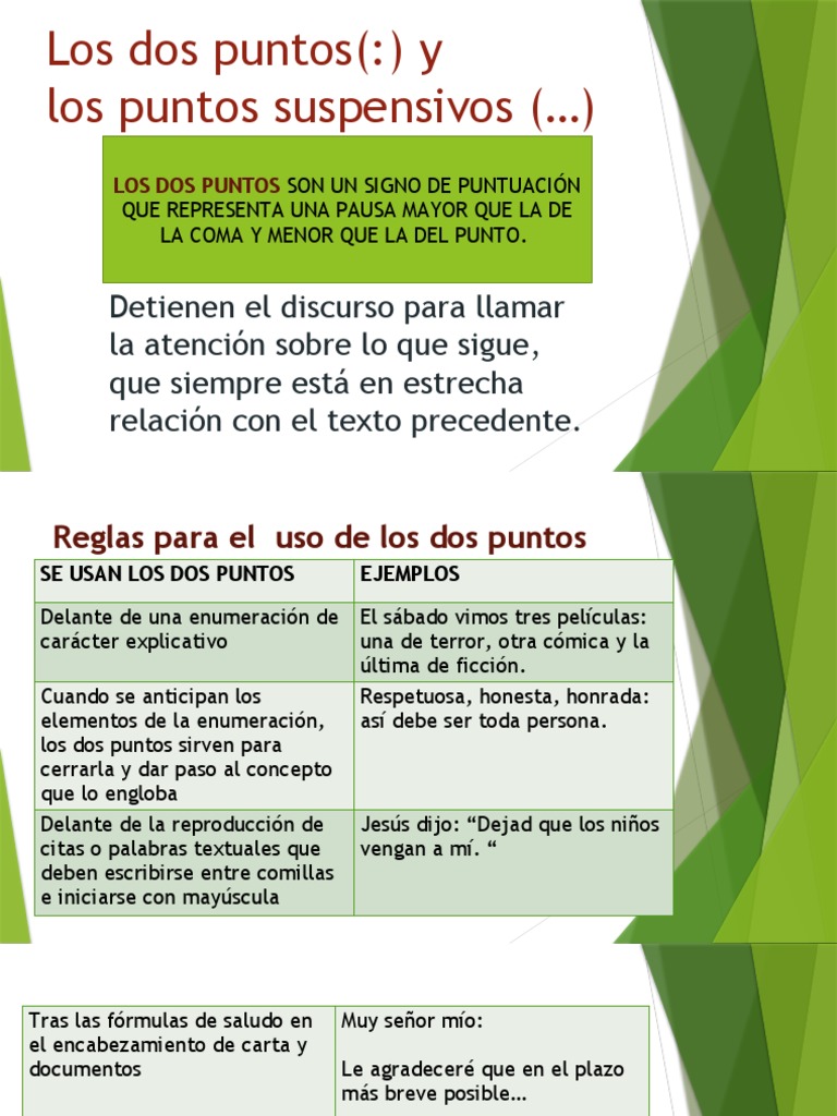Los Dos Puntos y Los Puntos Suspensivos 1 | PDF | Puntuación | Coma