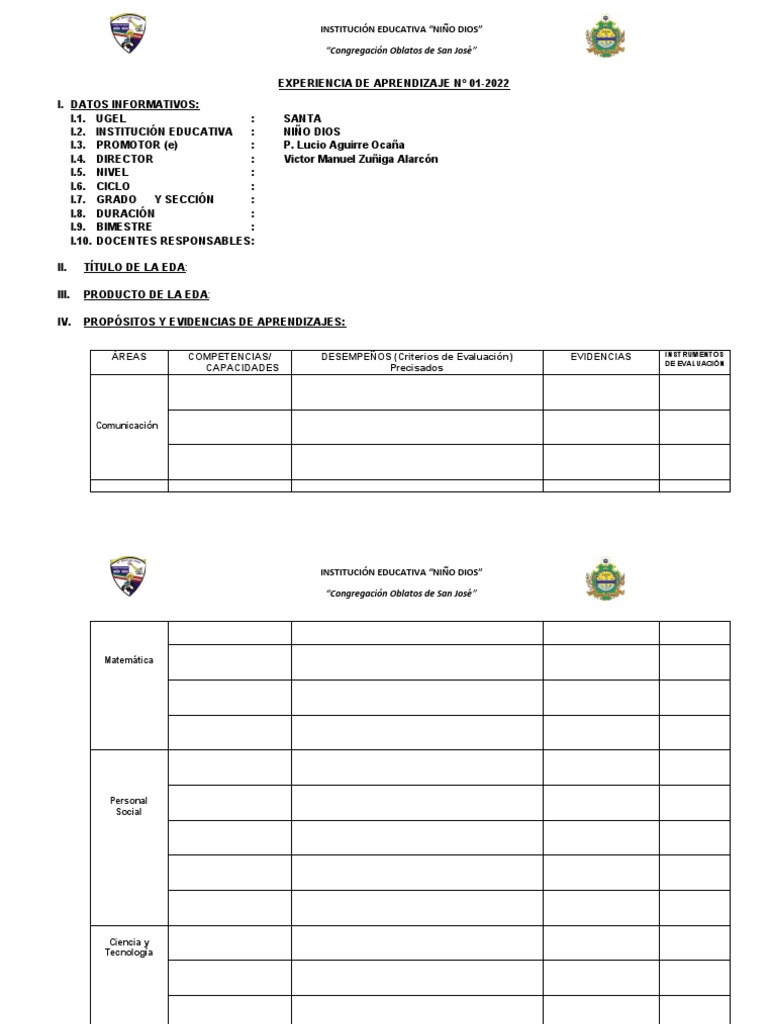 Actualizado-Esquema de Experiencia de Aprendizaje-2022 - Primaria | PDF | Evaluación | Educación ...