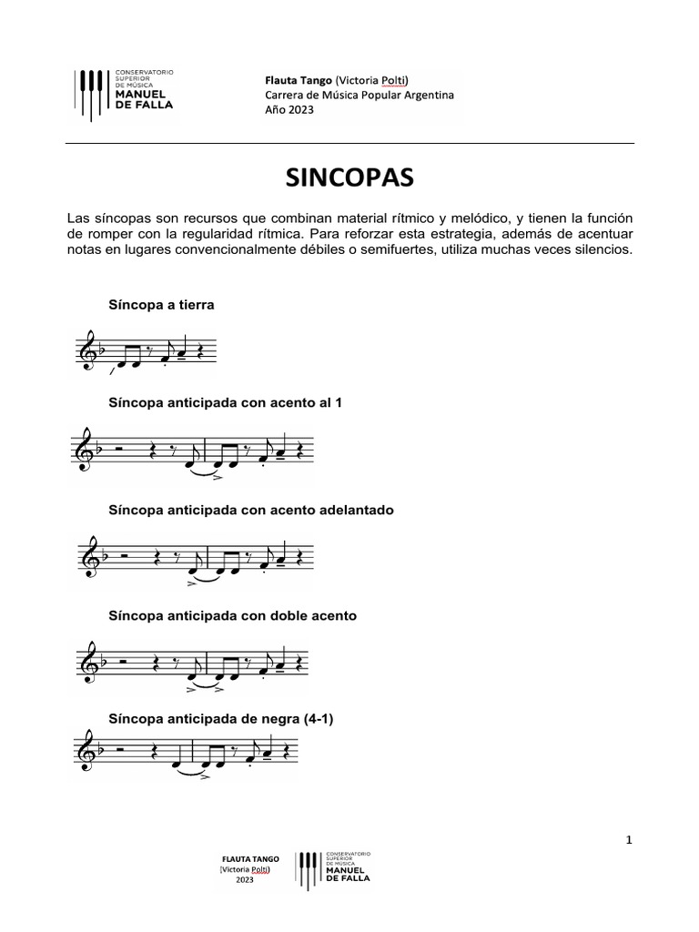 Ficha Síncopas | PDF