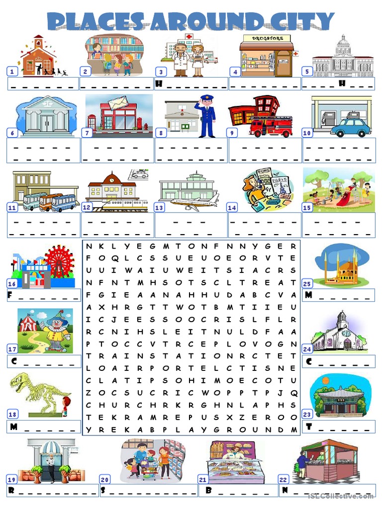 CITY PLACES - WORDSEARCH | PDF