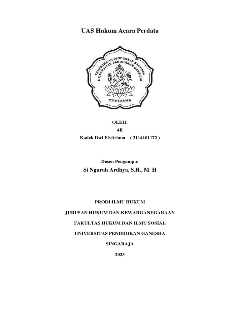 Uas Hukum Acara Perdata | PDF | Hukum
