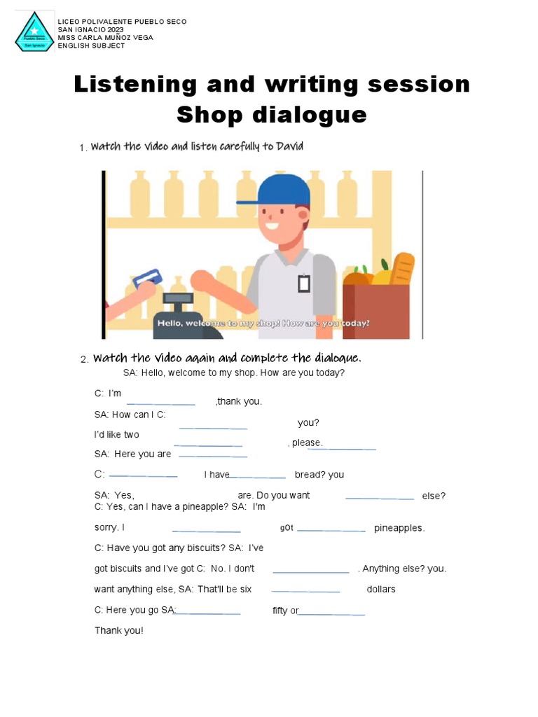 English Shop Dialogue Practice | PDF