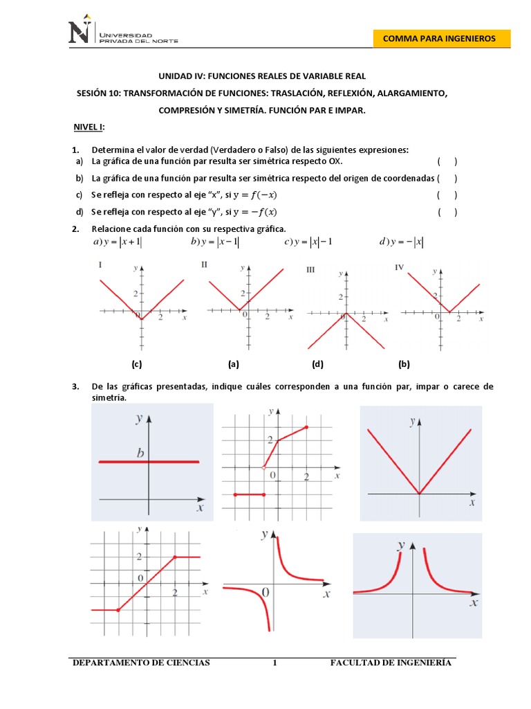 HT10 - Transformaciones de Funciones | PDF