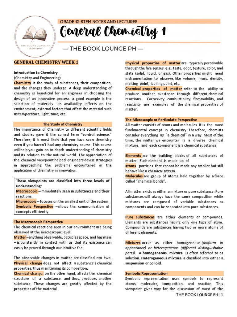 General Chemistry 1 | PDF