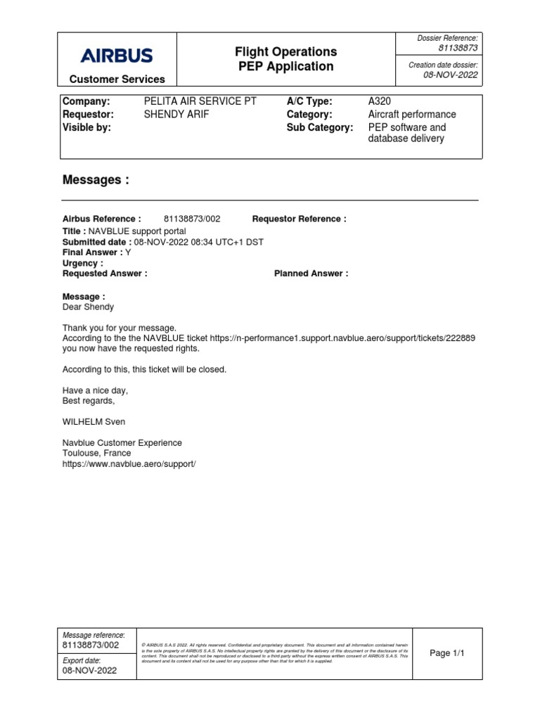 Flight Operations PEP Application: Customer Services | PDF